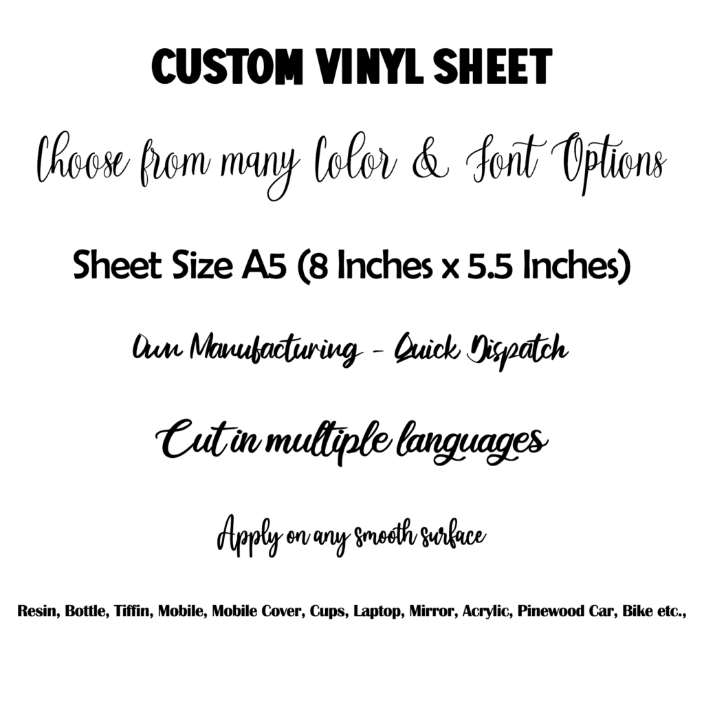Customized A5 Metallic Vinyl Stickers – Craft Material Hub