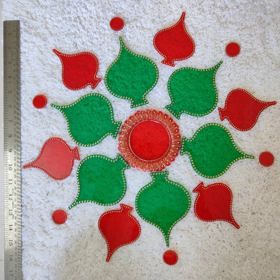 Rangoli : Big Dual Pan with Dot - Craft Material Hub