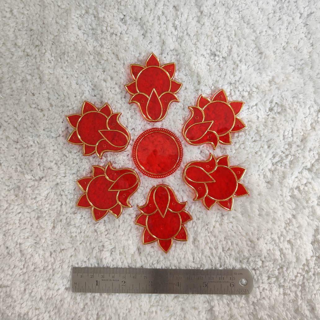 Baby Rangoli : Lotus Sun (6 + 1) - Craft Material Hub