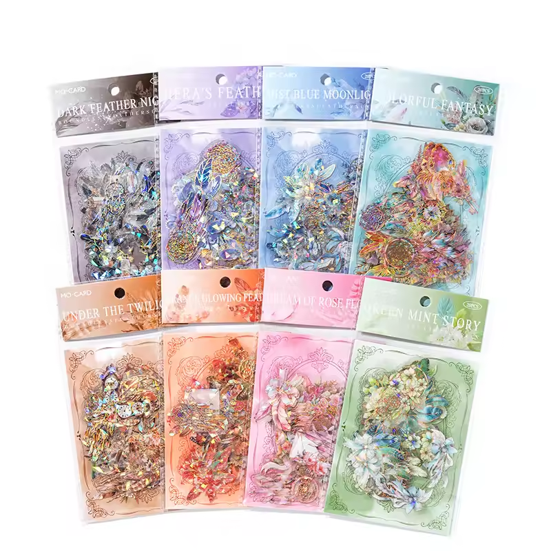 Feather Series Bronzing Stickers - Craft Material Hub