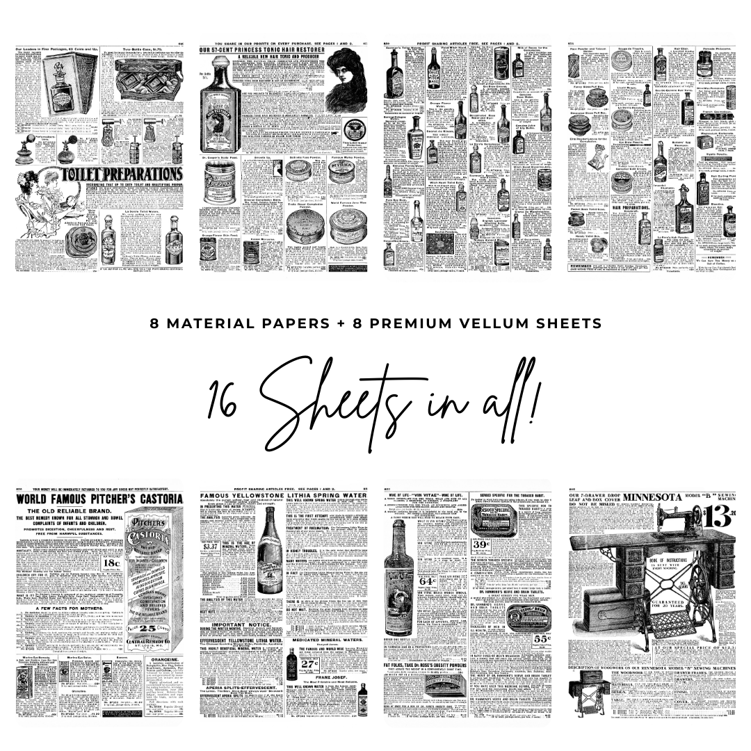 16 Premium Material Papers - Old Catalogue Theme